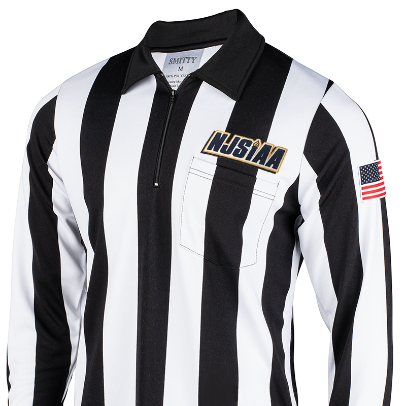 USA138NJ New Jersey NJSIAA Dye Sublimated Logo Long Sleeve Referee Shi ...