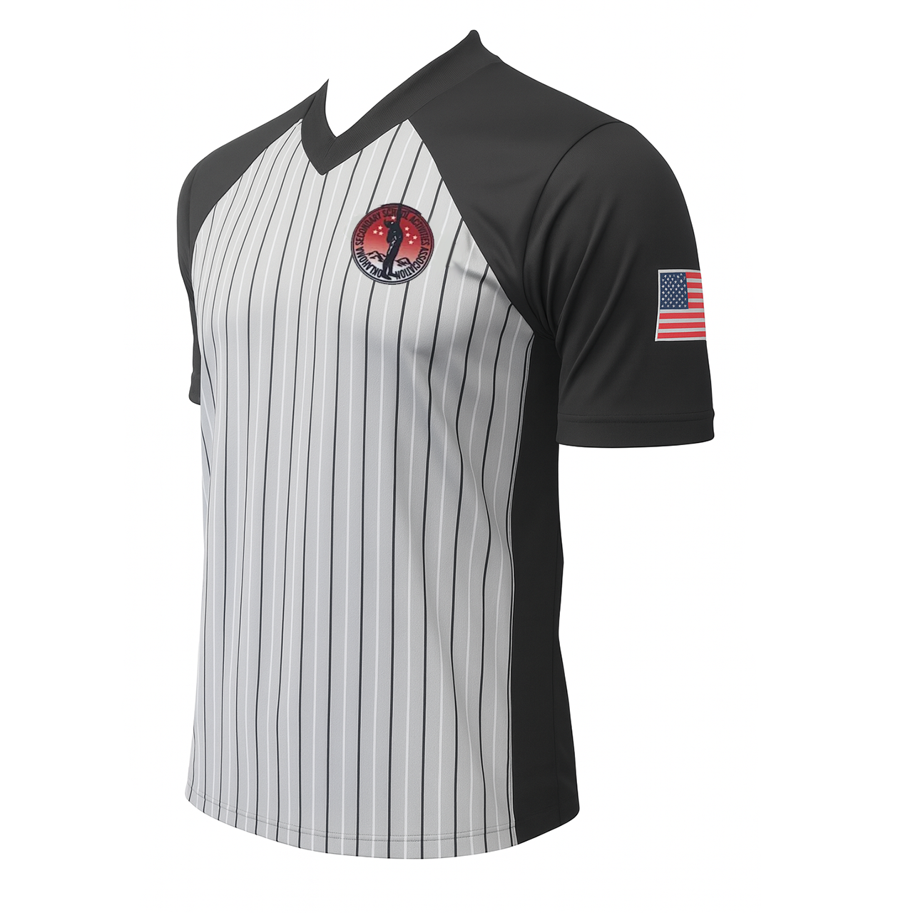 Oklahoma OSSAA Grey Pinstripe Wrestling Shirt – Smitty Officials Apparel